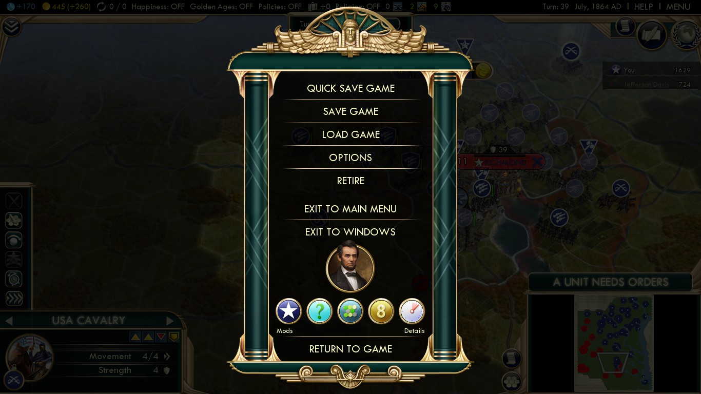 Civilization 5 Civil War Scenario Strategy, Achievement Guide and Map